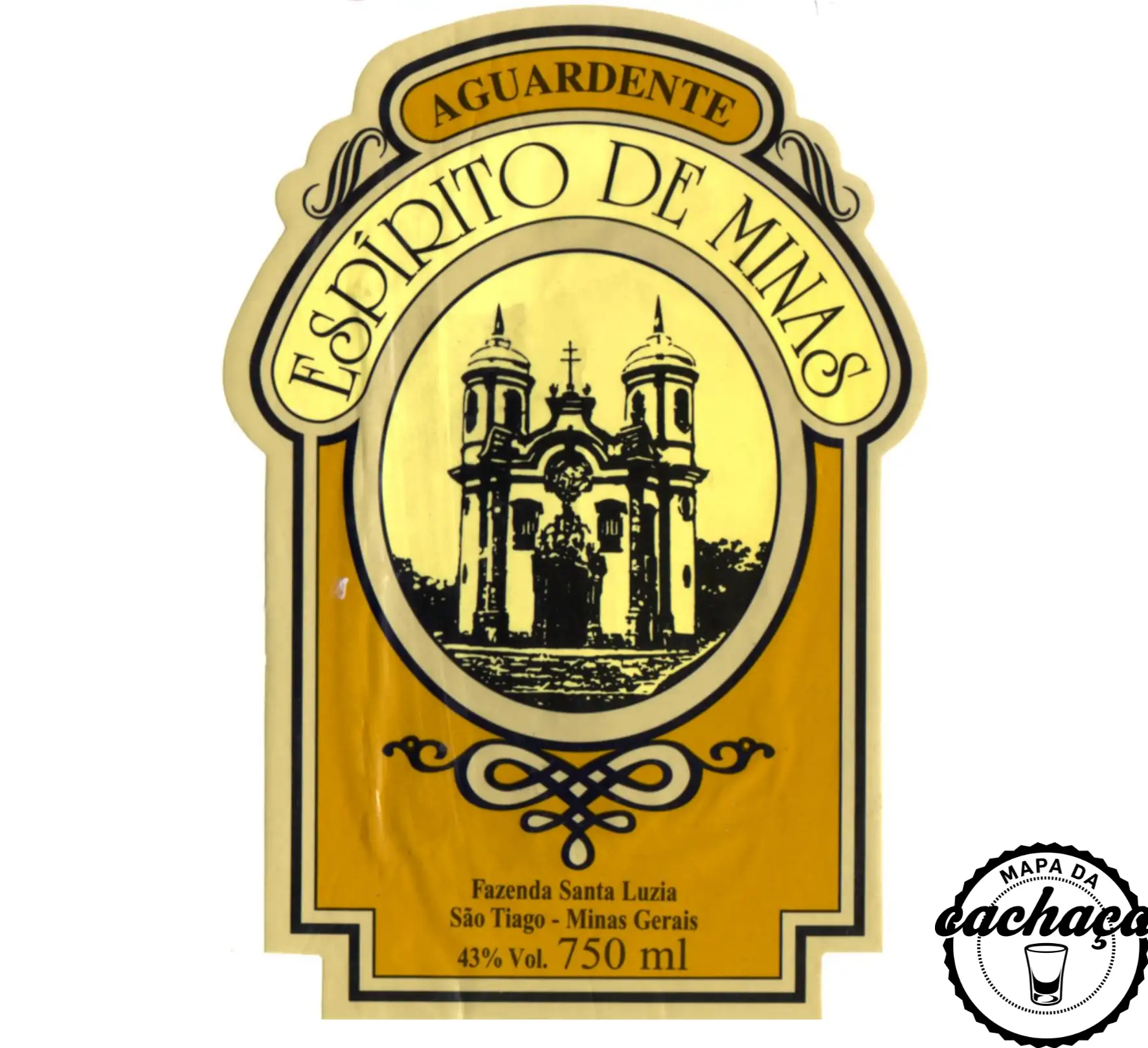Rótulo Espirito De Minas Cachaça - Mapa da Cachaça